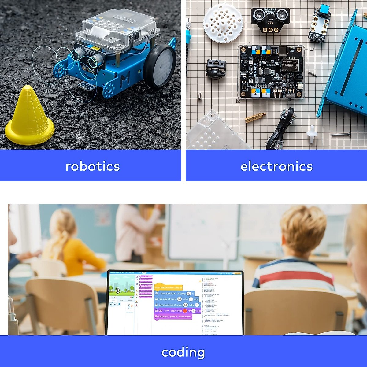 Makeblock mBot Robot Kit + Interactive Light & Sound Add-on Pack