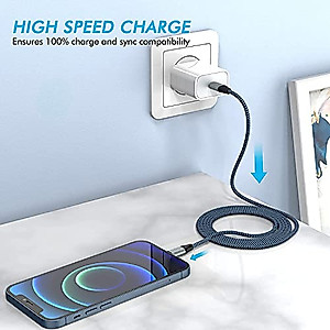 Sundix USB C Lightning Cable, 3Pack(3/6/10FT) iPhone Cord [MFi Certified], Fast USB C Charging Braided Cord Compatible with iPhone 14/13/13ProMax/12/11XS and More (Use with USB C Wall Charger)