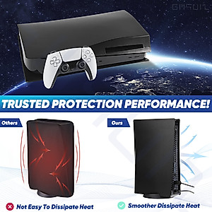 Gmquiz Plates for PS5 Console Cover, Hard Shockproof for PS5 FacePlates, ABS Anti-Scratch Dustproof Replacement Faceplate Shell for Playstation 5 Console, Red (Disc Edition).