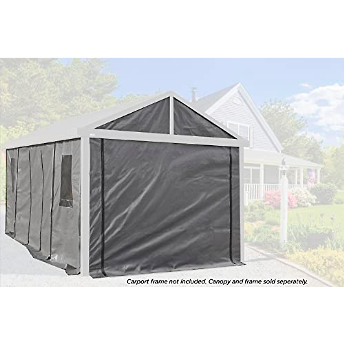 Sojag 12' x 20' Samara Carport Canopy Fabric Wall Enclosure Kit, Grey (135-9165845)