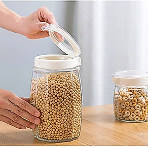 RFME Transparent Kitchen Storage Glass Tube flip Type Large capacity-1pcs Medium