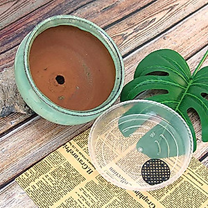 Summer Impressions 7 Inch Glazed Terracotta Plant Pot Round Ceramic Succulent Planter Pot with Drainage and Saucer Cactus Clay Pot Bonsai Pot