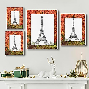 Gublec 4x6 Frame for Wall Decor Red Maple Tree Wood Photo Frame with High-Clarity Plexiglas Picture Frames for Farmhouse Living Room Office Desk