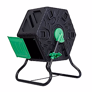 F2C 18.5 Gallon Compost Tumbler All-Season Outdoor BPA Free Large Composter Bin w/ 2 Sliding Doors and Solid Steel Frame (18.5 Gallon)