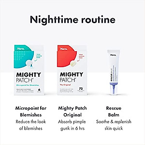 Mighty Patch Original from Hero Cosmetics - Hydrocolloid Acne Pimple Patch for Covering Zits and Blemishes, Spot Stickers for Face and Skin, Vegan-friendly and Not Tested on Animals (72 Count)