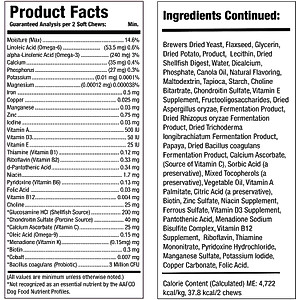 Larry 8-in-1 Multivitamin Dog for Small Dogs | Heart, Digestion, Liver, Skin, Coat, & Joint Support for Dogs | with Vitamins, Minerals, Omegas, & Glucosamine Chondroitin | 60 Soft Chews