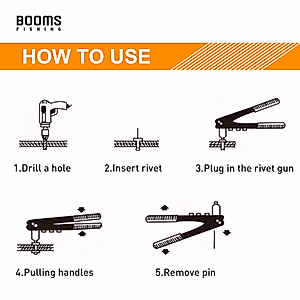 Booms Fishing MA1 Pad Eye Rivet Kit Attachment Points for Kayaks, Caones, Boats