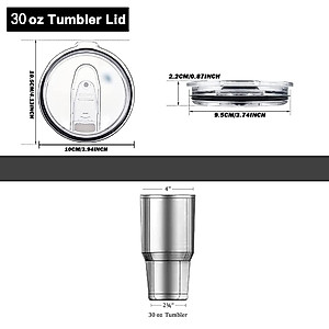30 oz Tumbler Replacement Lid - Compatible with YETI 30 oz Tumbler, 14 oz Mug, 35 oz Straw Mug and Old Style RTIC, 3 Pack Travel Spill Proof Cup Lids
