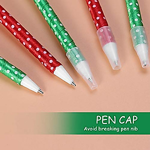 NUOLUX 6Pcs Red and Green Christmas Ballpoint Pen Themed Jingle Bell Pen for Christmas Holiday Festive Party Favors Gift Pens