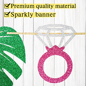 GXSOVSO Palm Springs Before the Ring Banner, Tropical Palm Bachelorette Party Decorations, Pre-strung Bridal Shower Engagement Wedding Decorations, Gold Glitter