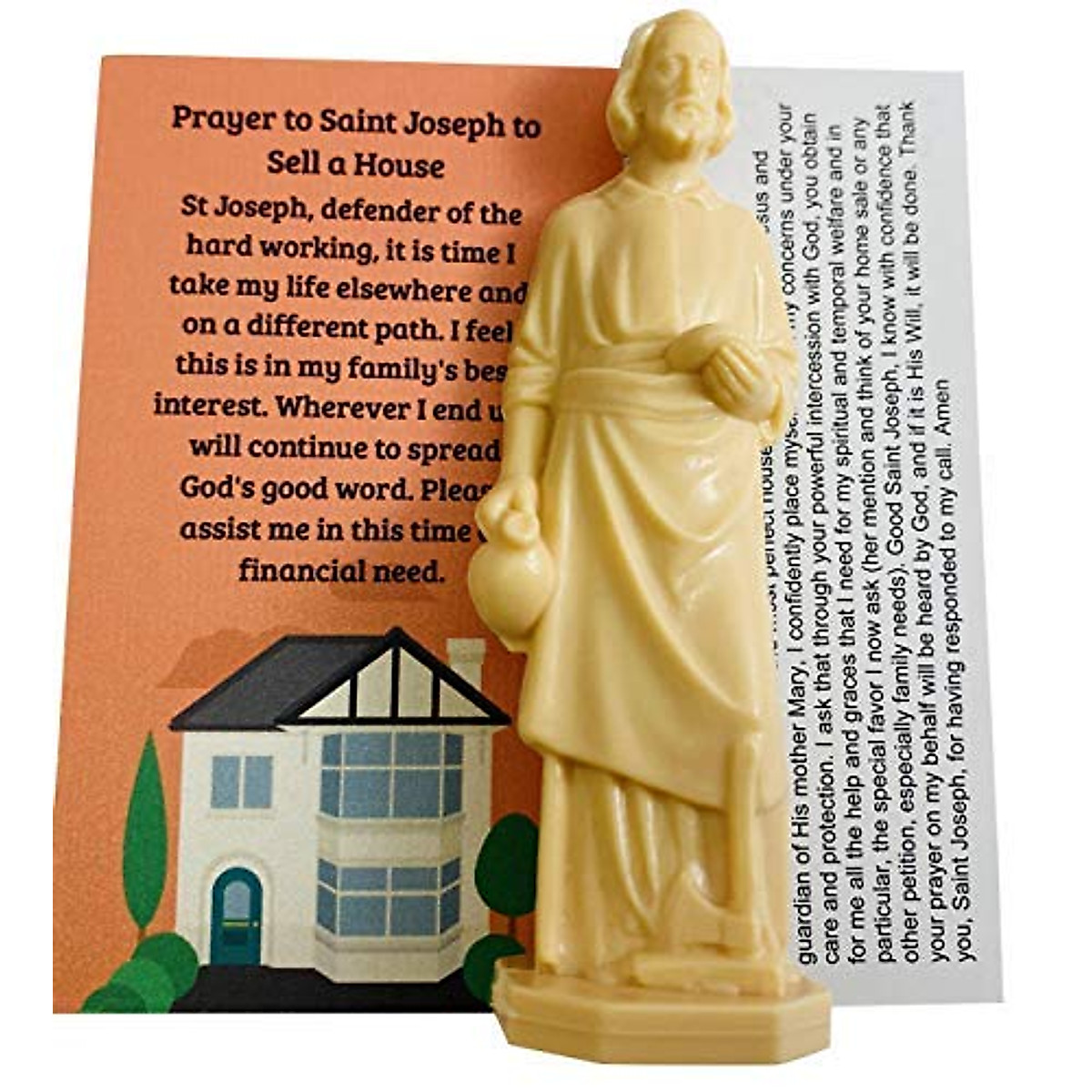 Westmon Works St Joseph Statue for Selling Homes with Instruction Card and House Prayer Complete Set