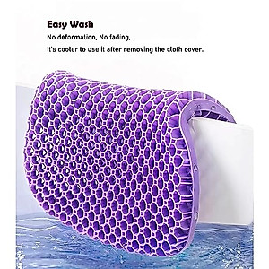 Found Notice 3D Gel Seat Cushion，Cooling & Soft & Breathable，for Office Chairs, Car Seat Cushion for Long Sitting, Wheelchair Pads for Tailbone Pressure Relief Butt & Back Pain, Purple/Black