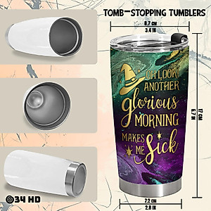 34HD Hocus Gifts for Women, Hocus Tumbler with Lid 20oz Stainless Steel, Witch Brew Tumbler, Sanderson Sister Gifts, Halloween Gifts for Movie Lovers