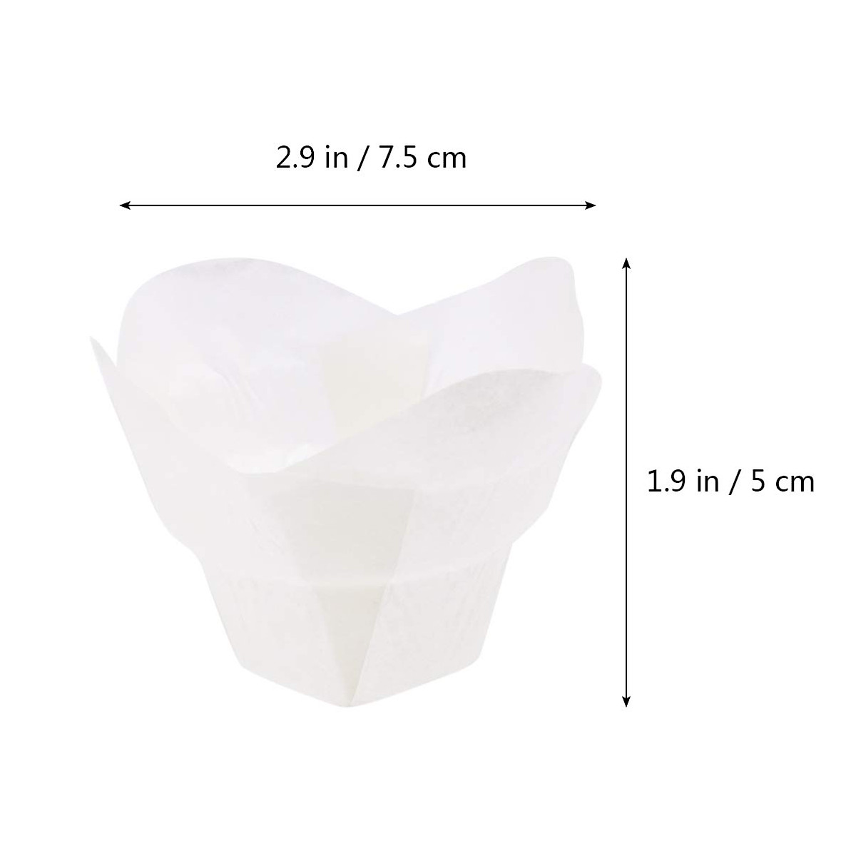 Cabilock 100pcs Mini Paper Baking Cups Lotus Shape Grease Proof Cupcake Liners For Cake Balls Muffins Cupcakes Candies (White)