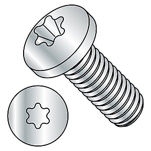 Small Parts MI587045T Steel Pan Head Machine Screw, Zinc Plated, Meets ISO 7045, T25 Star Drive, M5-0.8 Thread Size, 8 mm Length, Fully Threaded, Import (Pack of 100)