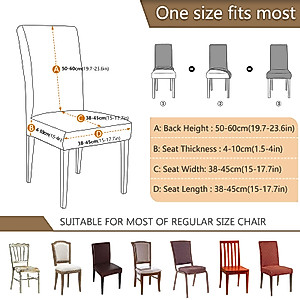 Kcldeci Dining Chair Covers, Gray Marble Canvas Gold Texture Kitchen Cover Parsons Slipcover Spandex Protectors for Room Kitchen Home Stretch Chairs Cover Set of 4