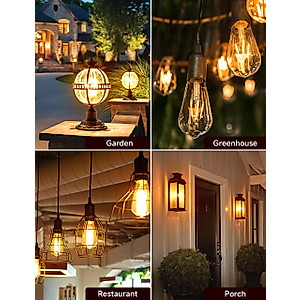 UNILAMP Dusk to Dawn Light Bulbs, Outdoor Light Bulbs, ST64 6W Equivalent 60W, 2700K Soft White, 600LM LED Outdoor Lighting, E26 Base, Photocell Sensor, Auto On/Off Bulb for Porch Patio Garage, 4 Pack