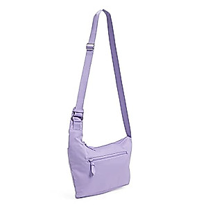 Vera Bradley Women's Cotton Crossbody Sling Purse, Lavender Petal - Recycled Cotton, One Size