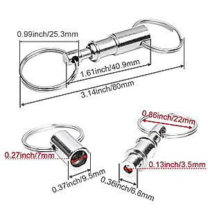 CooBigo 3 Pack Quick Release Detachable Keychain Dual Pull Apart Key Chain Spring Split Snap Separate Double Key Ring Lock Valet Keys Flashlights DIY Crafts Accessories