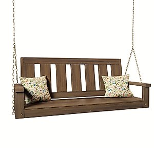 Porchgate Amish Heavy Duty 700 Lb Ardmore Porch Swing W/Chains (5 Foot, Warm Walnut Stain)
