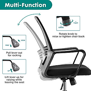 OLIXIS Tall Standing Office Desk Adjustable Foot Ring Drafting Chair, Darkblack