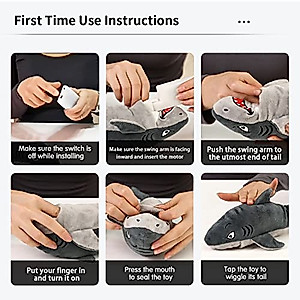 IOEN Interactive Floppy Fish Dog Toys for Large/Medium/Small Dogs,Squeaky Plush Tough Puppy Toys,Motion Activated (Floppy Shark)