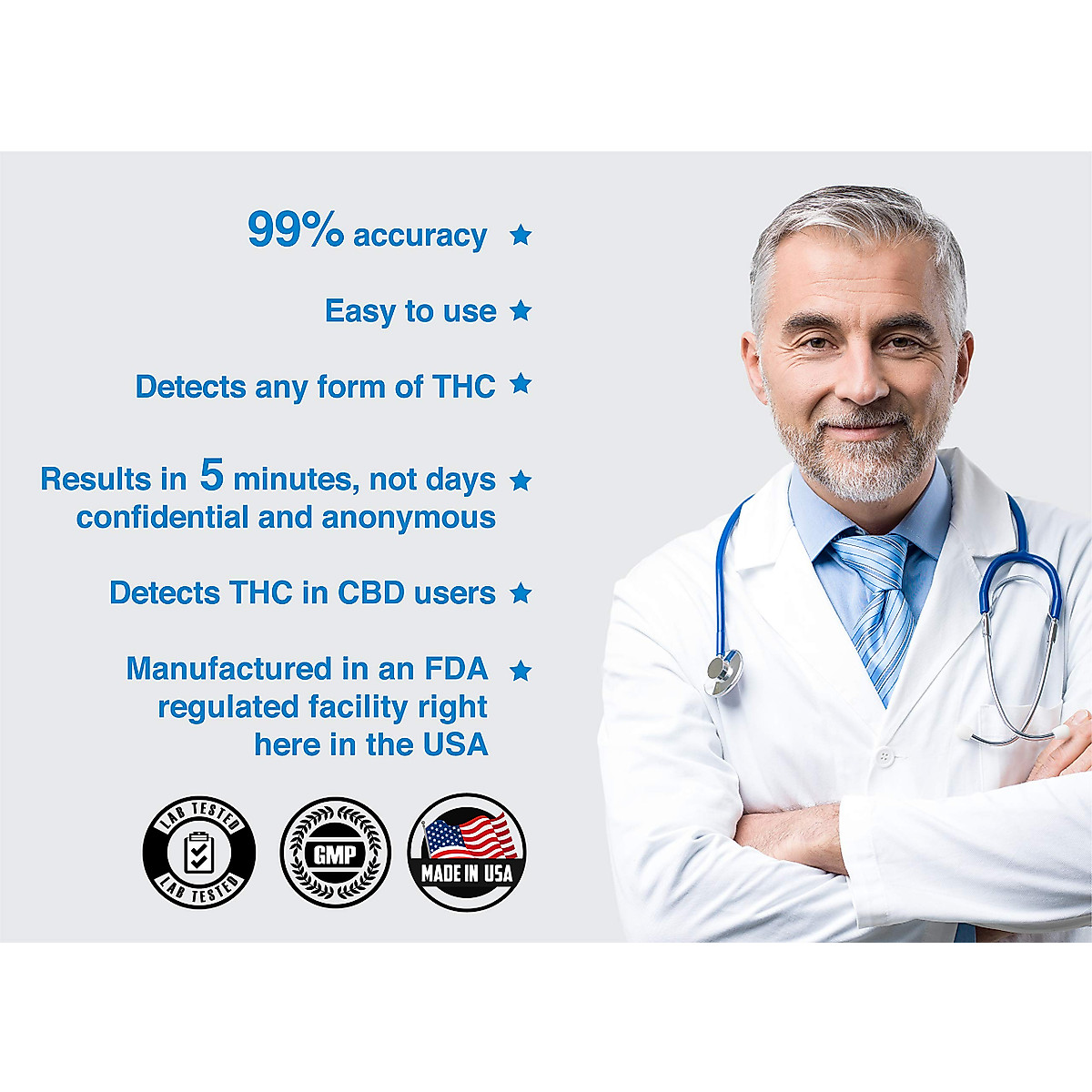 2 Pack - DrugExam Made in USA Most Sensitive Marijuana THC 15 ng/mL Single Panel Drug Test Kit - Marijuana Drug Test with 15 ng/mL Cutoff Level for Detecting Any Form of THC (2)