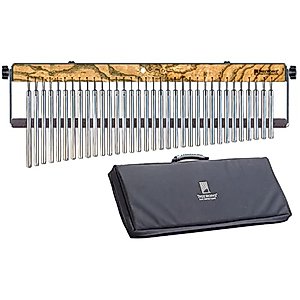 TreeWorks Chimes Full Size Bar Chimes with Dampening Arm and Bag — Made in U.S.A. — Single Row, Tennessee Hardwood (TRE630)