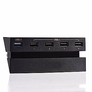 Bewinner USB Hub for PS4, 5 Ports/Multi-Ports/Low /Easy Installation/Stylish Hub ABS Hub for PS4 Game Console with USB 3.0 and USB 2.0 Port