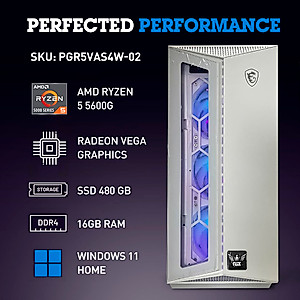 NSX GAMING Phoenix Gamer Desktop PC (AMD Ryzen 5 5600G 3.9 Ghz, 16GB 2 * 8Gb RAM Ddr4 3600, SSD 480 Nvme M.2, Windows 11 Home, WiFi Ready, Mouse and Keyboard Included)