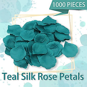 AllHeartDesires Teal Turquoise Blue Rose Flower Petals Beach Wedding Confetti Dinner Party Table Flower Girl Scatter Petals Anniversary Romantic Night Decoration (1,000)