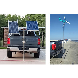 Wind Turbine Solar Panel Mount RV/Truck/Trailer Tow Hitch Portable (Fits 2" [ 2.375" ] Pipe)