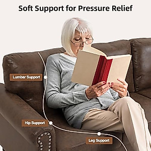 INMOZATA Leather Sofa for Living Room 80 inch Modern Couch, Tufted Cushions Upholstery Leather Couches with Nailhead Trim 3-Seater Sofa for Apartment, Lounge Room,Bedroom,Dark Brown