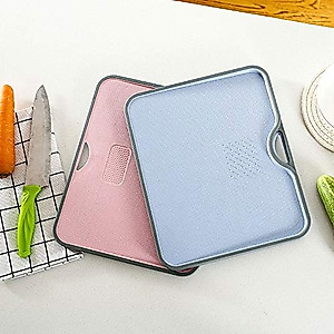 GINHA Chopping Board Set Wheat Straw Plastic Cutting Board Vegetable Meat Tools Kitchen Accessories Chopping Board Non-Slip Frosted Kitchen Cutting Board (Color : 1)