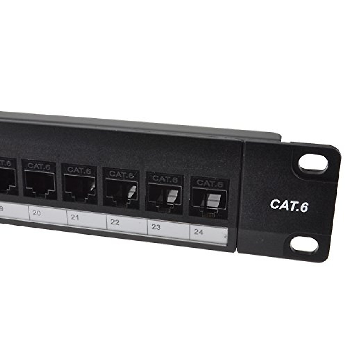 kenable 24 Port RJ45 CAT6 Gigabit Through Coupler Patch Panel with Back Bar