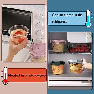 VanEnjoy 23oz 4 Cup Glass Storage Containers with Lids, Airtight Round Food Containers with Lids, Soup Storage Containers Glass Freezer Containers