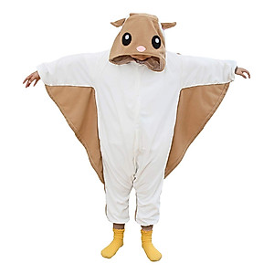 Unimyst Unisex Kids Flying Squirrel Onesie Pajamas, Polar fleece Role Playing Animal One Piece Halloween Costume Pajamas Home Clothing