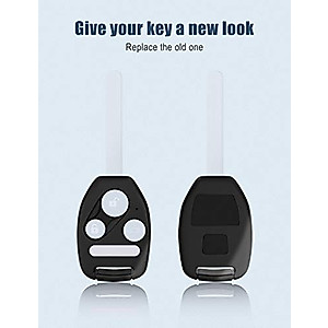 2Pcs Replacement Key Fob Shell Keyless Entry Remote fits Honda Accord 2012 2011 2010 2009 2008 2007 2006 2005 2004 2003 / Pilot/CR-V/Civic EX 2006-2013