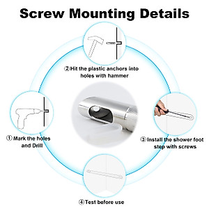 Kalnweis Shower Foot Rest,Shower Foot Rest for Shaving Legs,Metal Footstool for Corner of The Bathroom,Wall Mounted Stainless Steel Shower Step(GH-15)