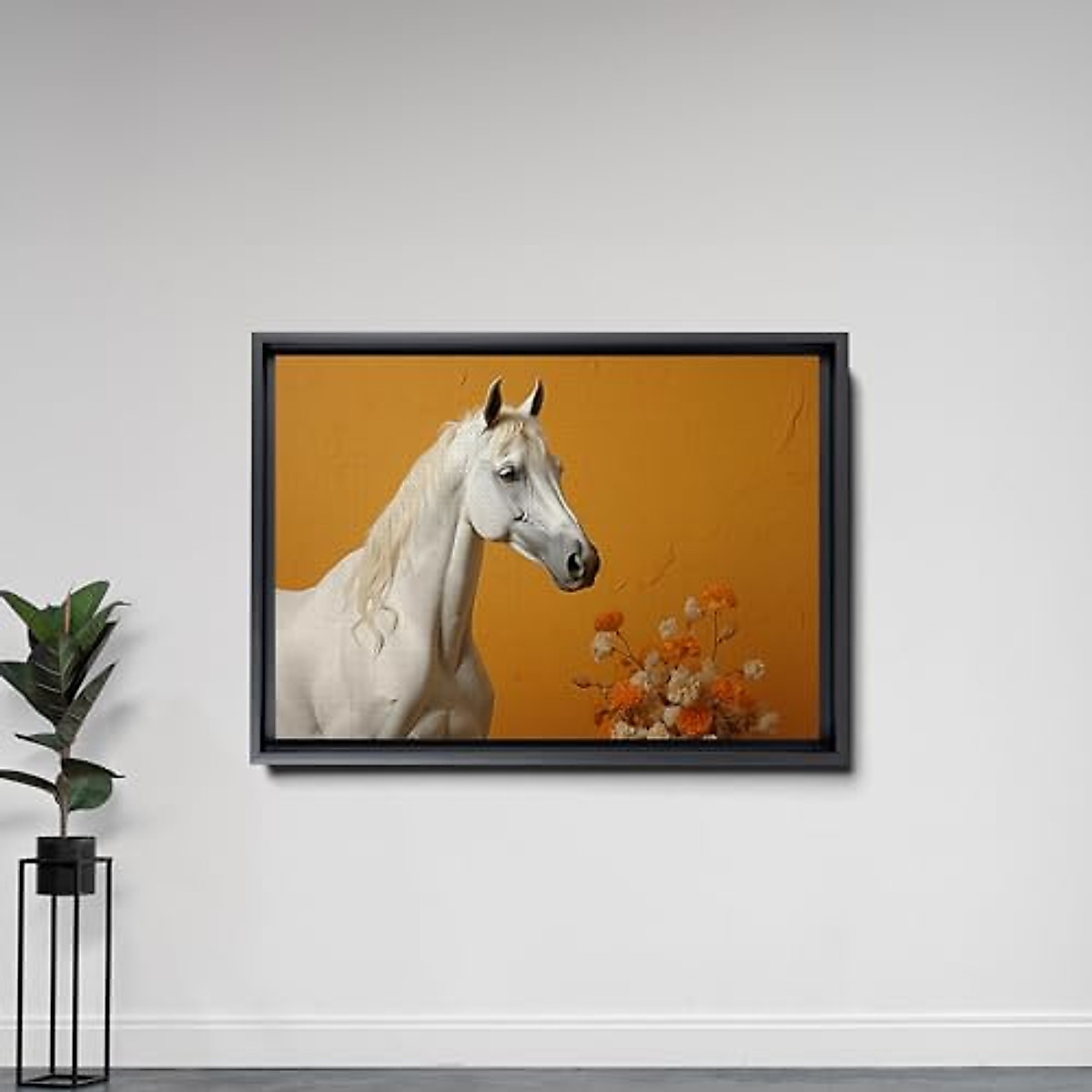 Majestic Black Stallion Galloping In The Clouds, Black Horse On Salt Flats, Canvas Print, Black Horse Print, Black Horse Wall Art