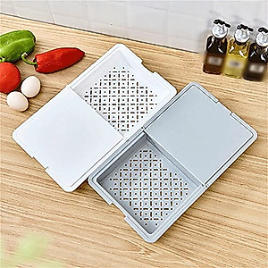 GULRUH Wood Cutting Boards for Kitchen, Foldable Food Cutting Board 3 in 1 Cutting Board Plastic Basket Drain Tray Multifunctional Kitchen Table Durable and Non-Greasy Kitchen Tool (Color : White)