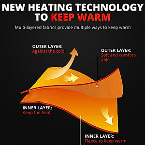 Winter Electric Heated Underwear Set Motorcycle Clothing Women Fleece Thermal Tops Pants 22 Area Ski Heating Body Suit,Black,L(Bust:88cm)