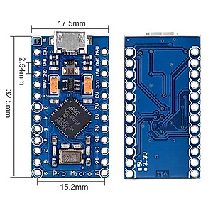 OSOYOO Pro Micro 5V/16MHz Module Board with 2 Row pin Header Replace wit Pro Mini for Arduino