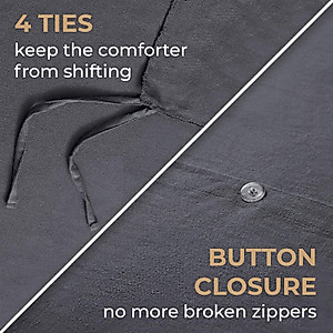 Mellanni Bed Sheet Set + Flannel Duvet Cover Set Bundle&Save - Bundle Includes: 4pcs Bed Sheet Set and 3pcs 100% Organic Cotton Flannel Duvet Cover Set (Queen, Gray)