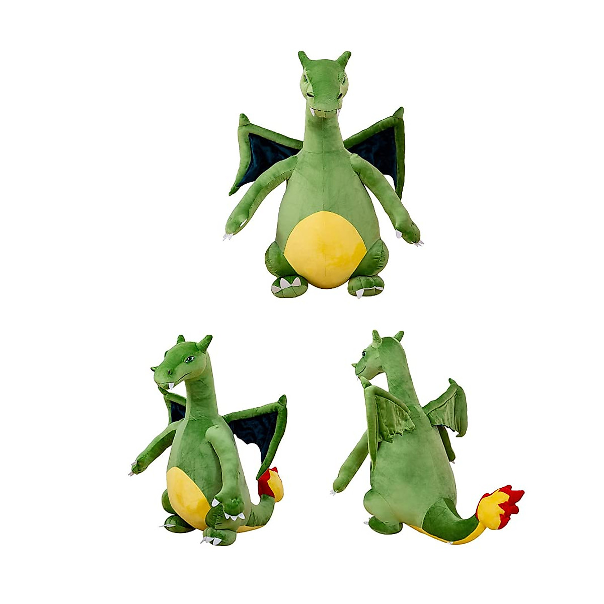 CHAOZI0Evil Winged, fire-Breathing Dragon Stuffed Animal Dinosaur Plush firedragon Toys, Throw Pillow, Role-Playing Game Fan Props (Orange Yellow)