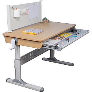 ApexDesk Height Adjustable Study Desk 43" with Drawer & Chair (Desk and Chair Bundle – KD Series Grey)