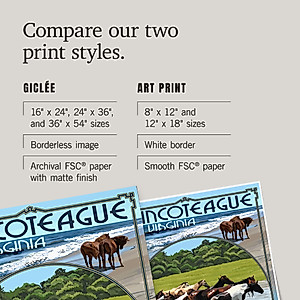 Lantern Press 16x24 Inch Giclee Art Print Wall Decor, Chincoteague, Virginia, Scenes