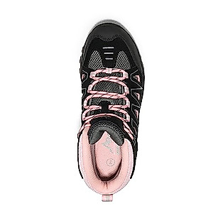 NORTIV 8 Womens Waterproof Hiking Boots Low Top Lightweight Outdoor Trekking Camping Trail Hiking Boots Size 8.5 M US SNHB211W, Black/Pink