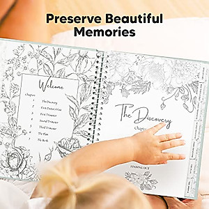 Pregnancy Journal, Pregnancy Announcements - 80 Pages Hard Cover Pregnancy Book For Mom To Be Gift - Pregnancy Gifts For New Moms - First Time Expecting Mom Gift - Baby Album And Memory Book (Sage)
