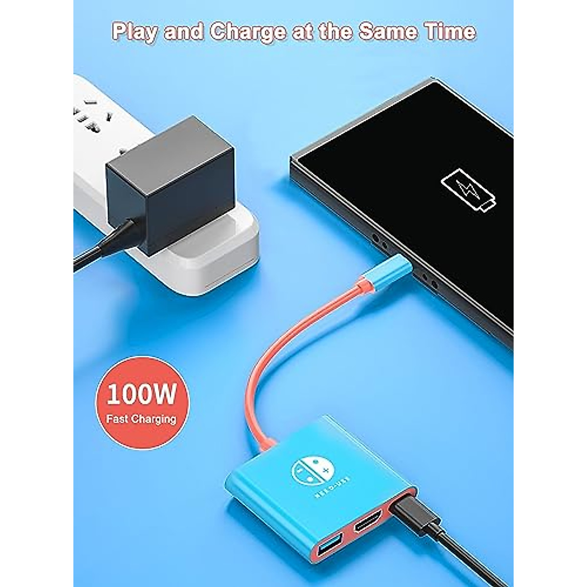 Dnkeaur Switch Dock for Nintendo Switch & OLED, Nintendo Switch Docking Station for TV,Nintendo Switch Base Accessories,Portable Switch Travel Dock,USB C to HDMI Adapter for Steam Deck/MacBook/Laptop
